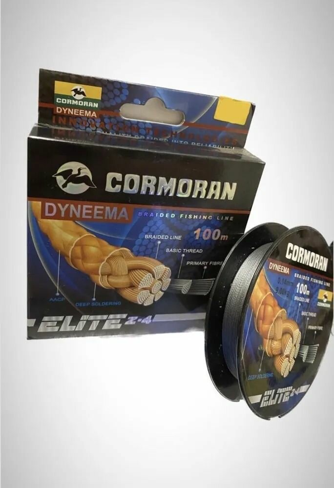 Шнур плетеный CORMORAN PE ULTRA, 0,25 мм, разрывная нагрузка 20,2 кг, длина 100 м
