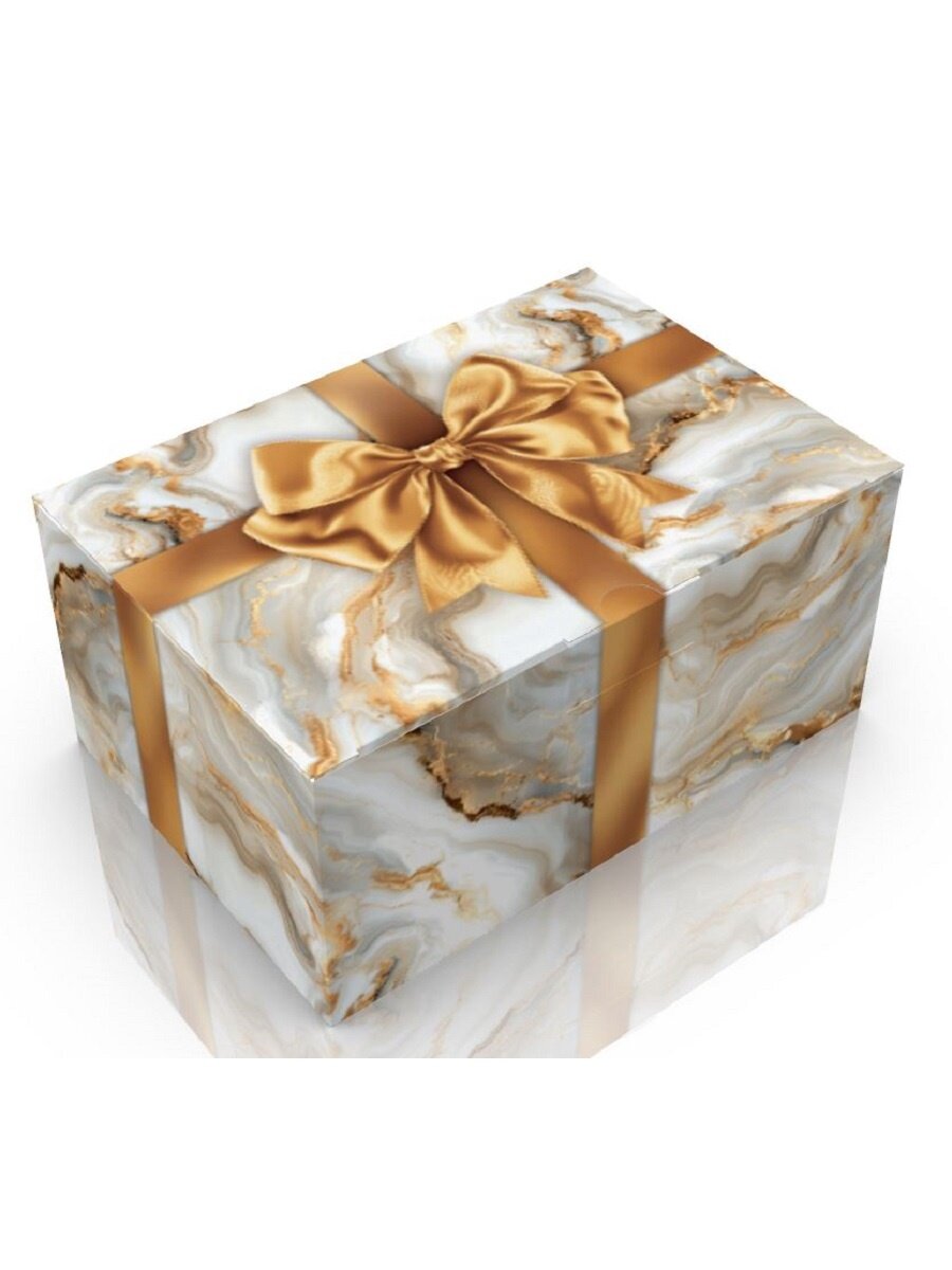 Коробка подарочная "Золотой бант", 22 х 15 х 10 см, складная, картонная