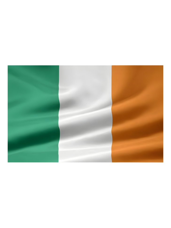 Флаг Ирландии на флажном шелке с карманом для древка (135 х 90 см)