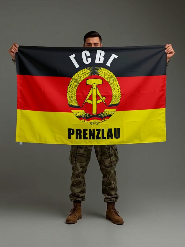 Флаг гсвг Пренцлау, 70х105 см на шёлке для ручного древка