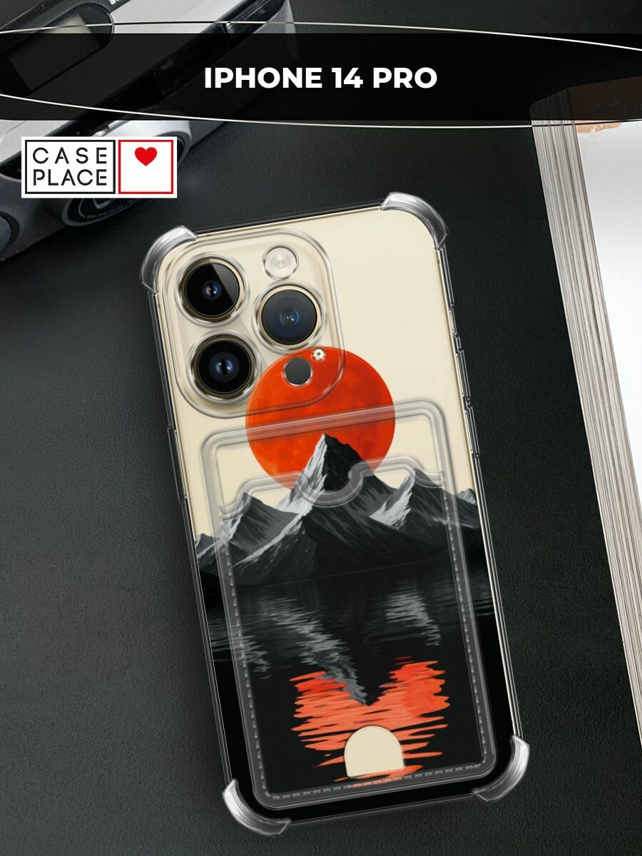 Чехол на Apple iPhone 14 Pro (Айфон 14 Про) с картой и принтом Черная гора 3