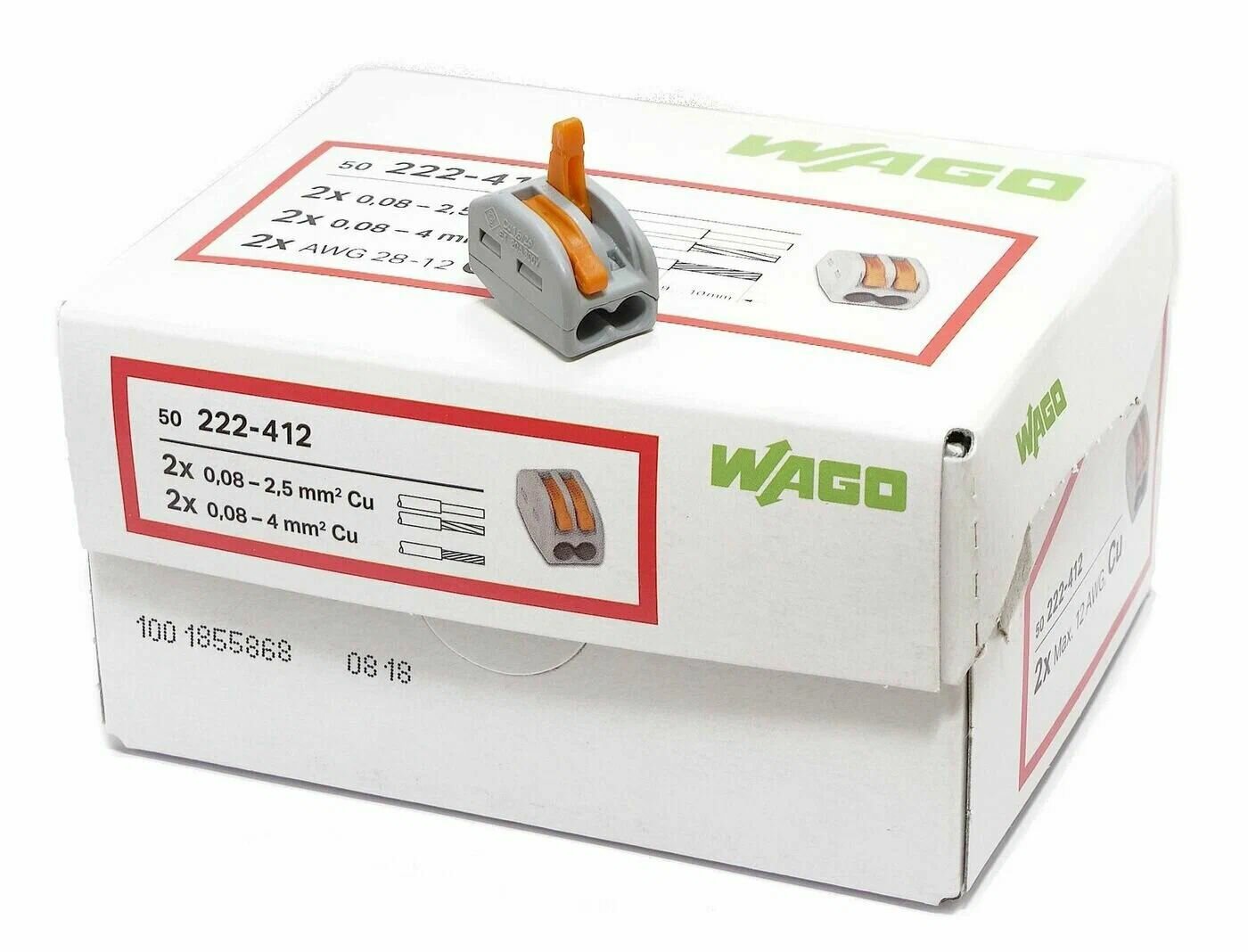 Клемма WAGO 100 шт. 2660 серый корпус – можно контролировать введение проводников