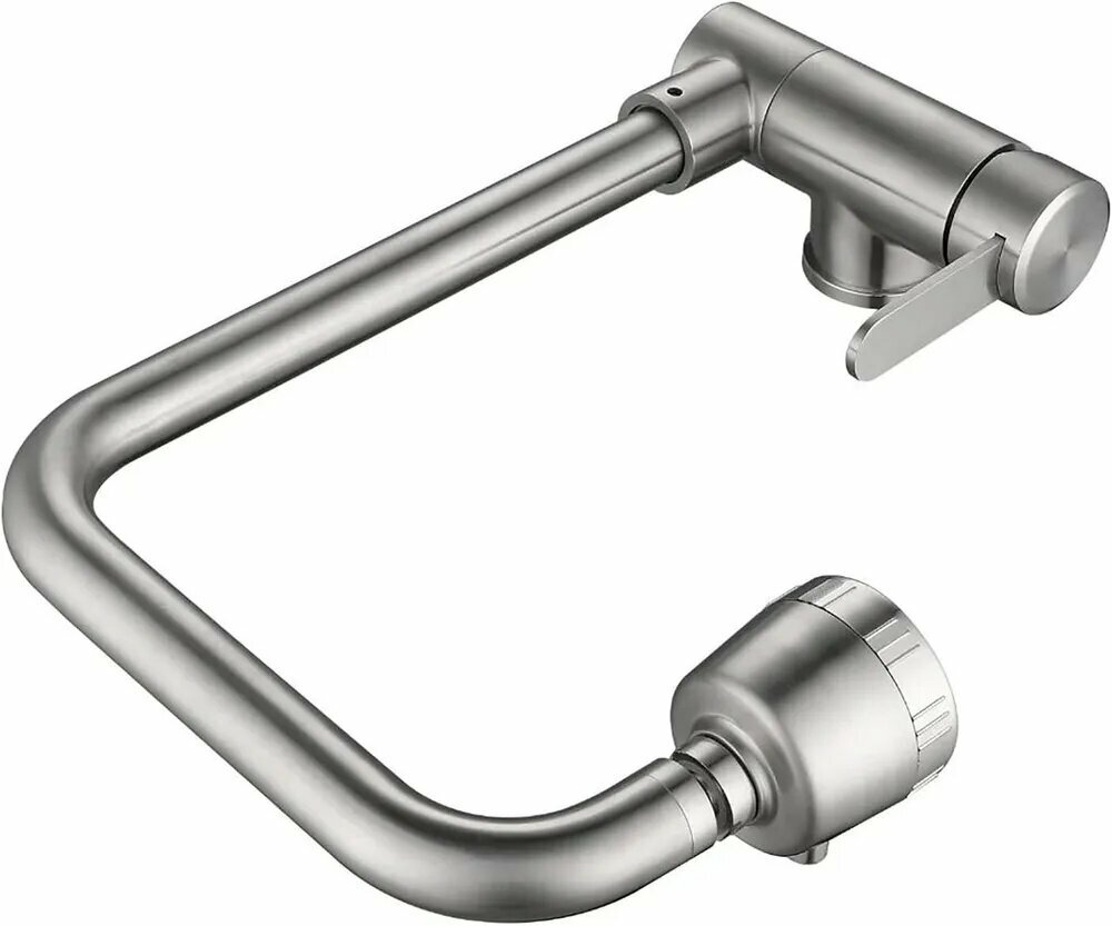 Складной смеситель для кухни, горячей и холодной воды, поворотный, нержавеющая сталь, два режима подачи воды (матовая нержавеющая сталь)