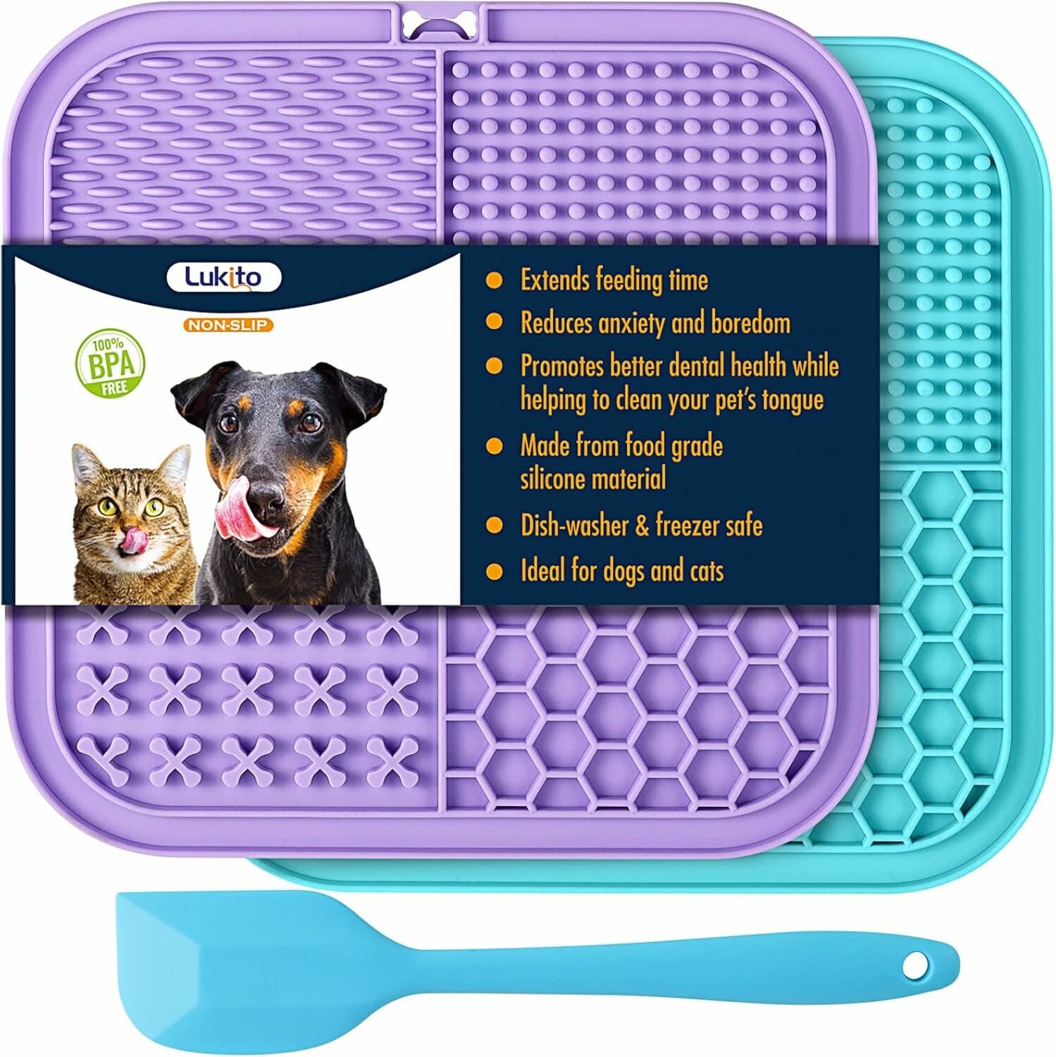 Lukito Lick Mat для Dogs & Cats 2 упаковки с присоски