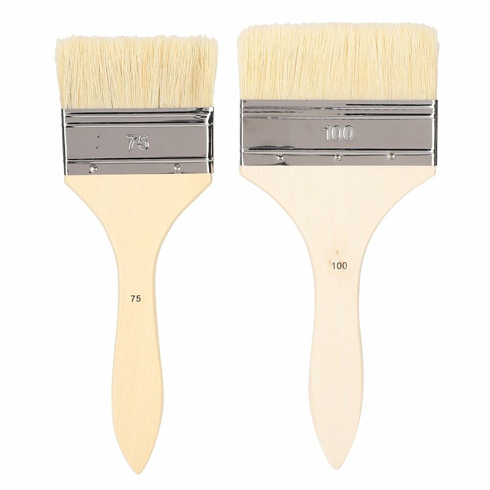 2 шт, кисть для рисования лаком, свиная щетина для гуаши, акварель, акриловая масляная краска, набор