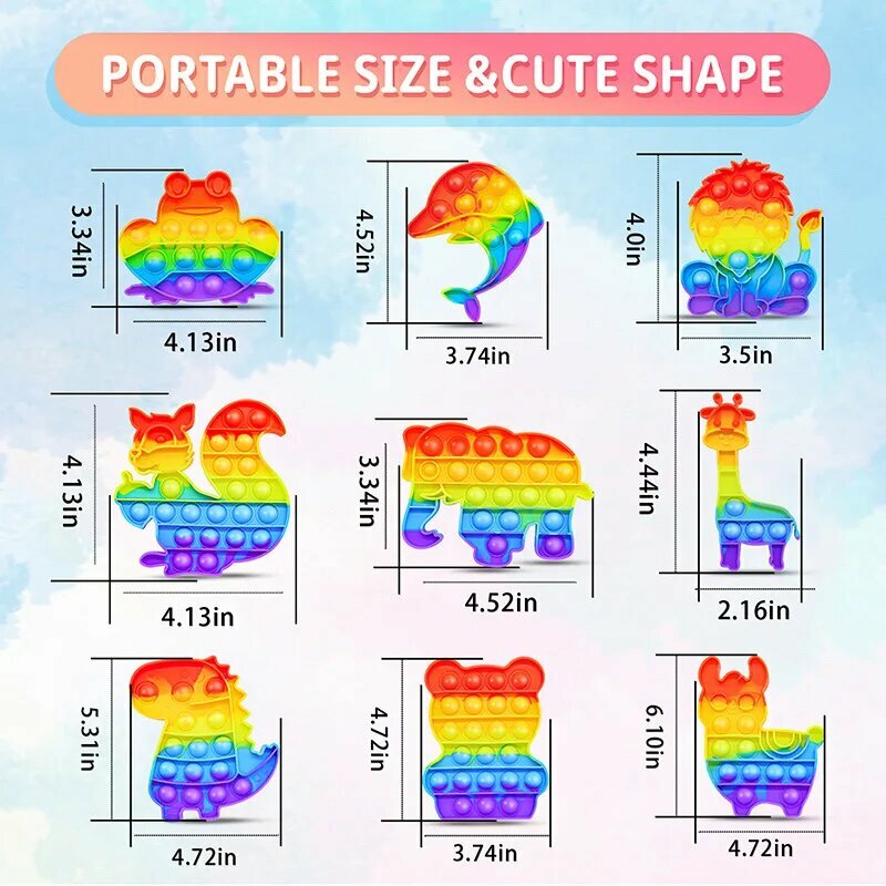 Rainbow Pop Push Bubble Fidget Toy D — фото 1