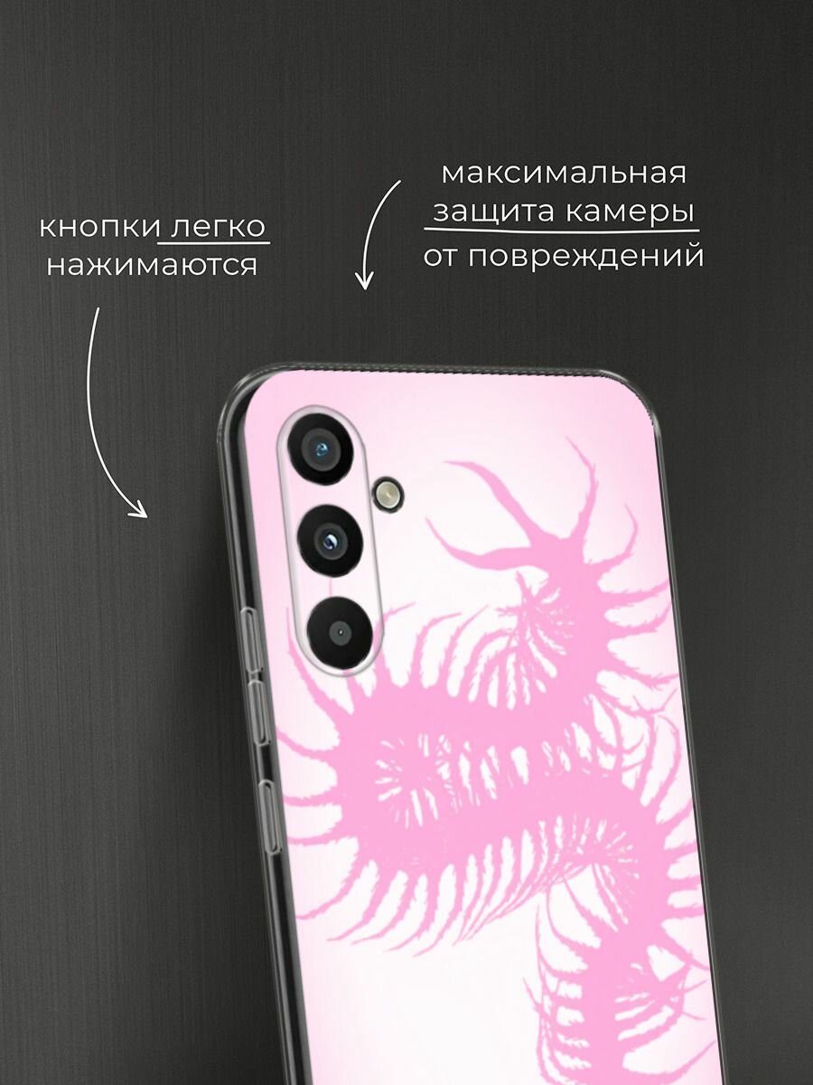 Чехол на Samsung Galaxy A34 / Самсунг A34 с принтом Розовая многоножка — фото 1