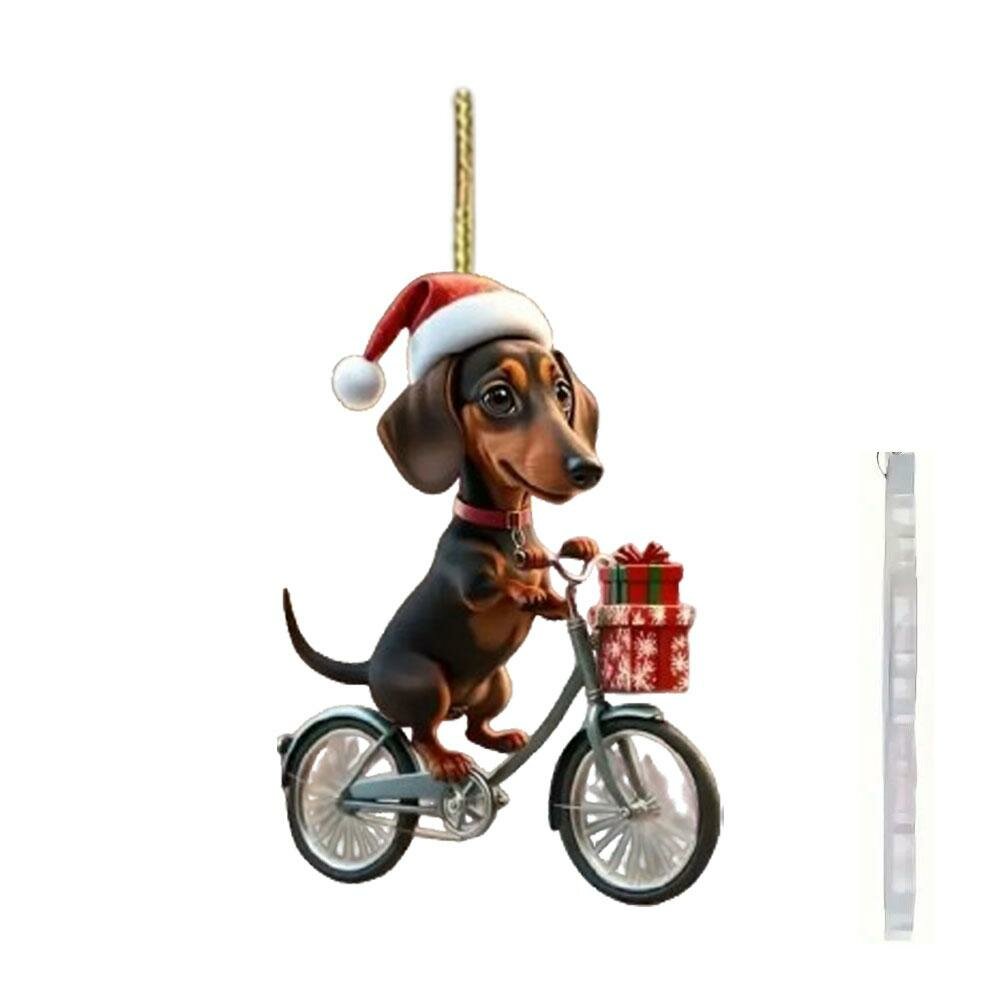 Акриловый 2D креативный кулон в виде собаки, подходит для автомобильного зеркала заднего вида, брелока, украшения рюкзака.