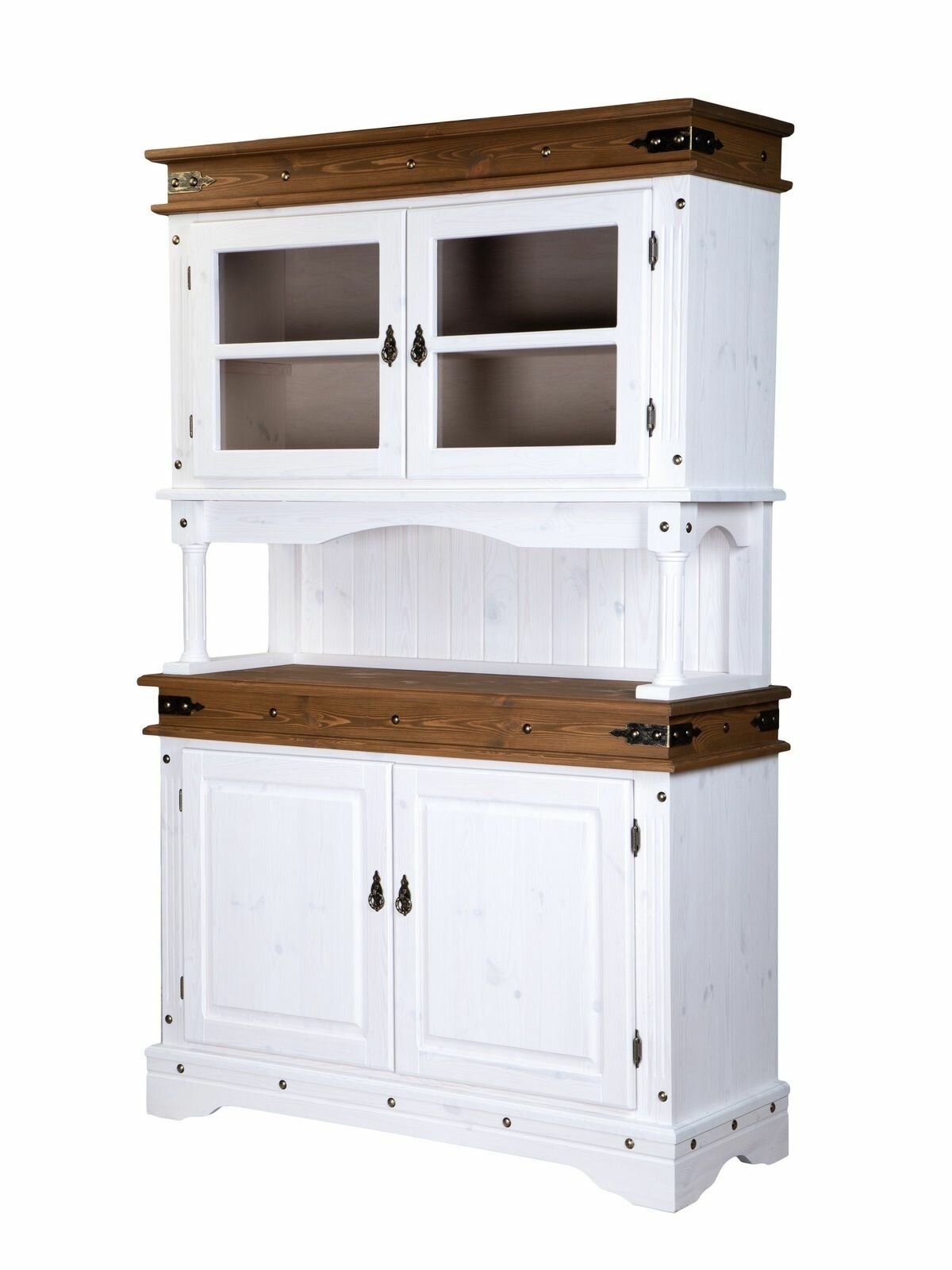 Буфет "викинг 01" (new) из массива сосны (белый/антик)