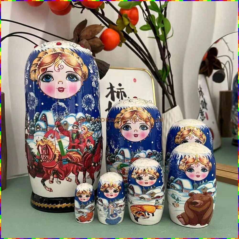 Уникальная 7-ярусная матрешка, высота 20 см