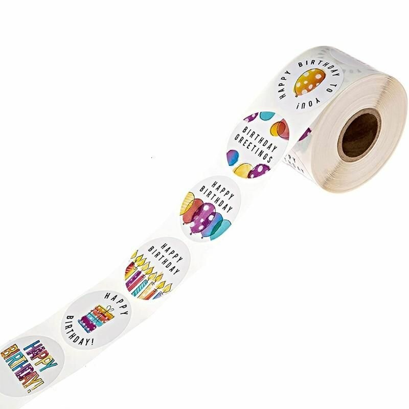 Наклейки "С Днем Рождения" 500 шт