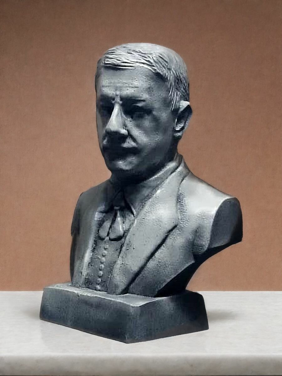 Бюст Бунина из камня Патина высота 70мм
