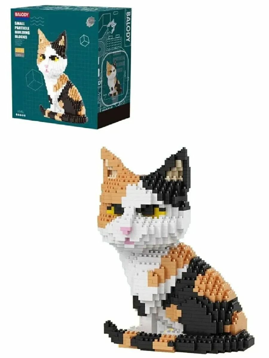 Конструктор 3D Из Миниблоков / Кошка трехцветная 1300 дет 16036