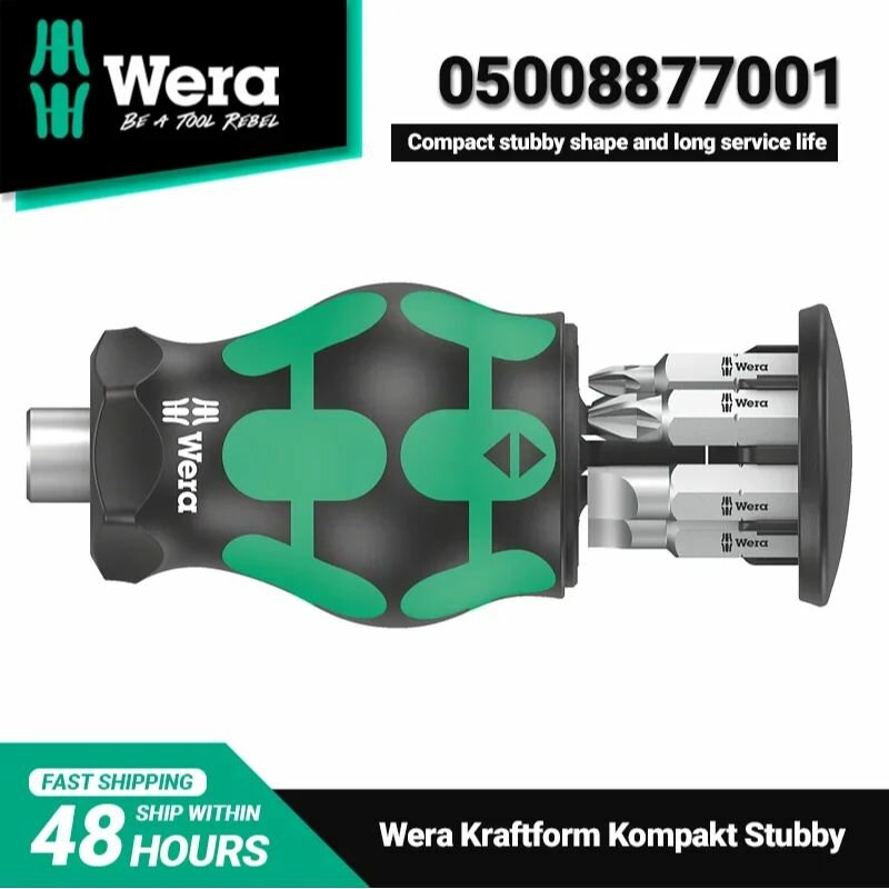 Короткий битодержатель Wera Kraftform Kompakt Stubby Magazin 4 PH SL Wera WE-008877 05008877001