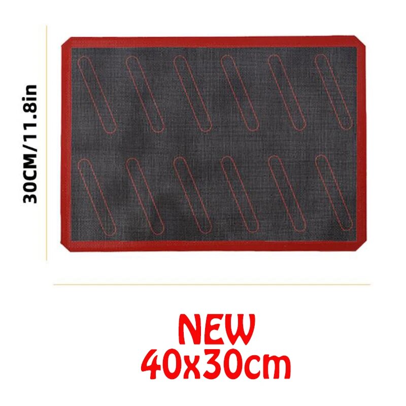 Красный силиконовый коврик для выпечки 40x30 см