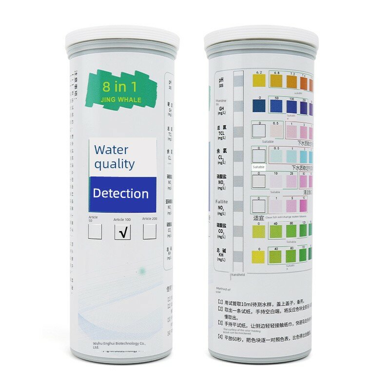 Набор для быстрого анализа качества воды в аквариуме: нитриты, аммиак, азот, pH, жесткость, растворенный кислород,
