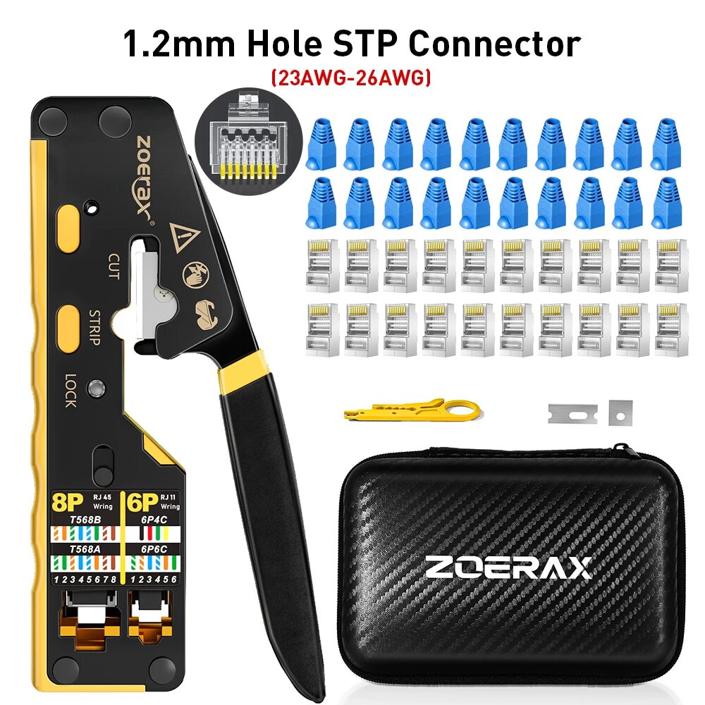 Набор для обжима RJ45 ZoeRax 1.2mm Hole(STP)