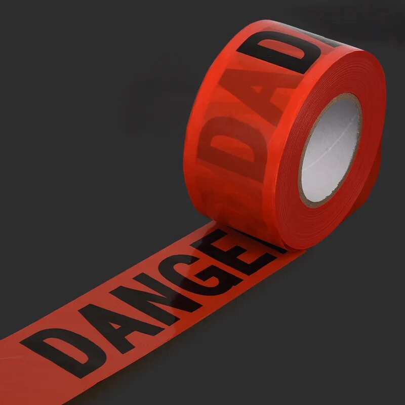 Красная сигнальная лента "Danger" 10 метров, 3шт