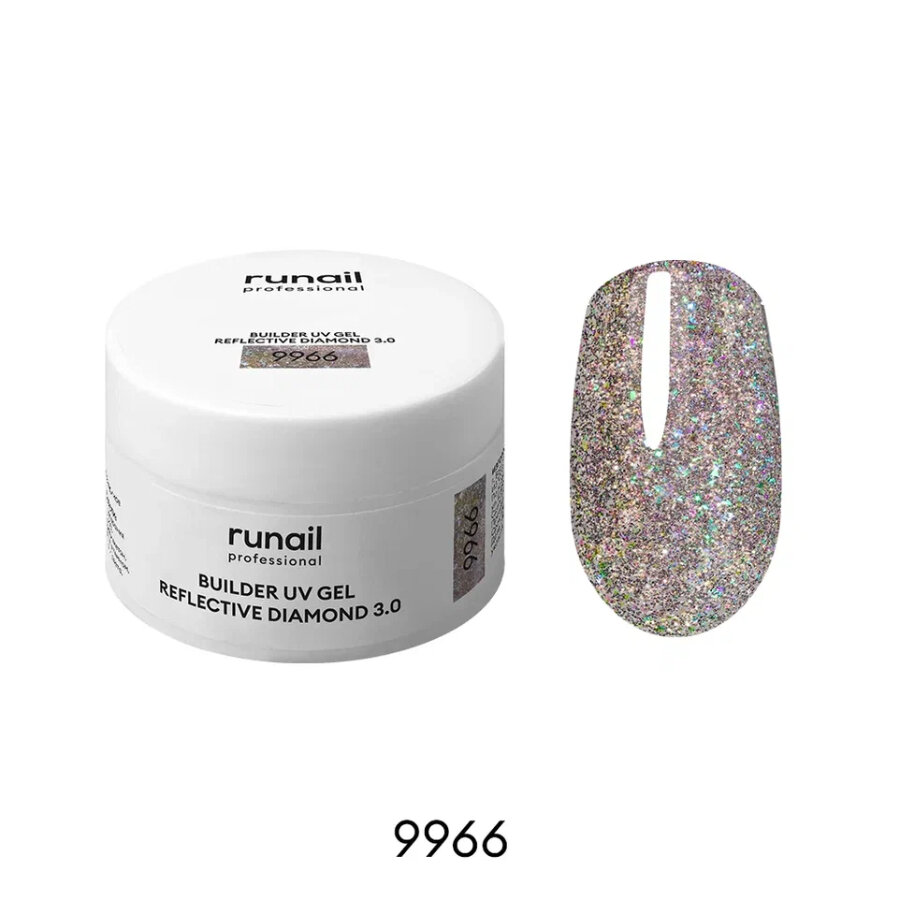 Runail, Моделирующий УФ-гель Reflective Diamond 3.0 №9966, 15 г