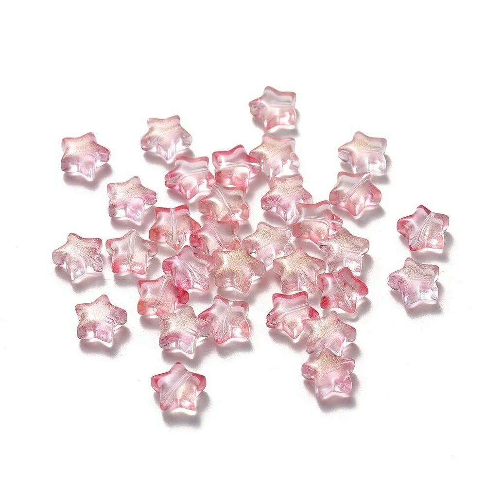 Бусины звезды звездочки глазурованных бусин 50 шт, размер 9.9х9.6 мм, сделанных своими руками.