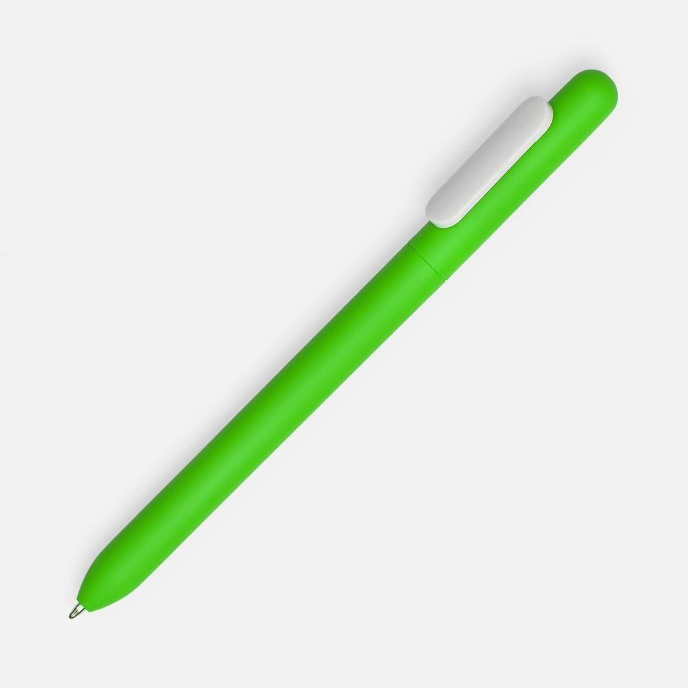 10 шт. Ручка шариковая Swiper Soft Touch, зеленая с белым, Open