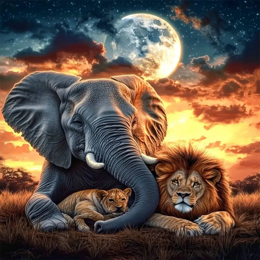 Коллекция Алмазной Вышивки Huacan 2021: Алмазная Мозаика «Дельфин Над Закатом Над Морем» – Современное Искусство, Декор