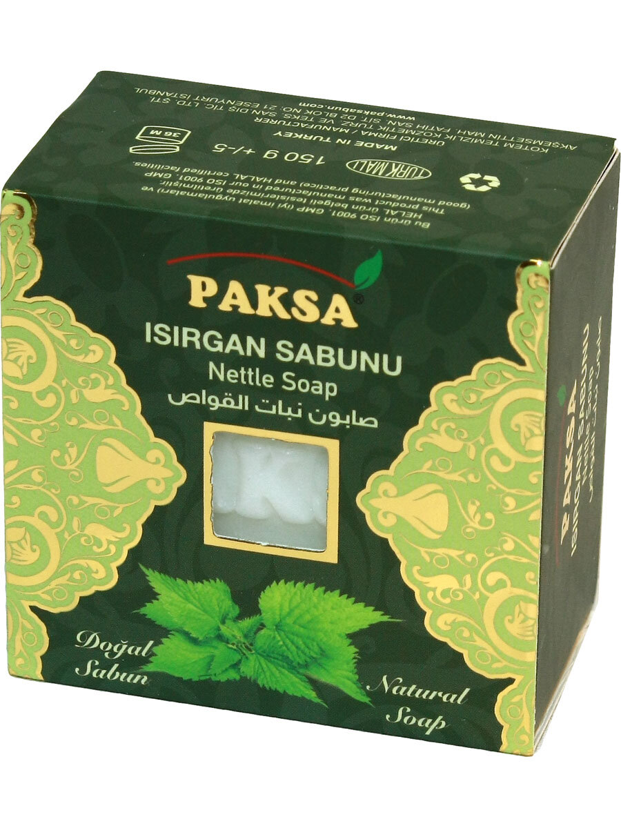 Мыло Paksa "Крапива", для бани, для всех типов кожи, травяной аромат
