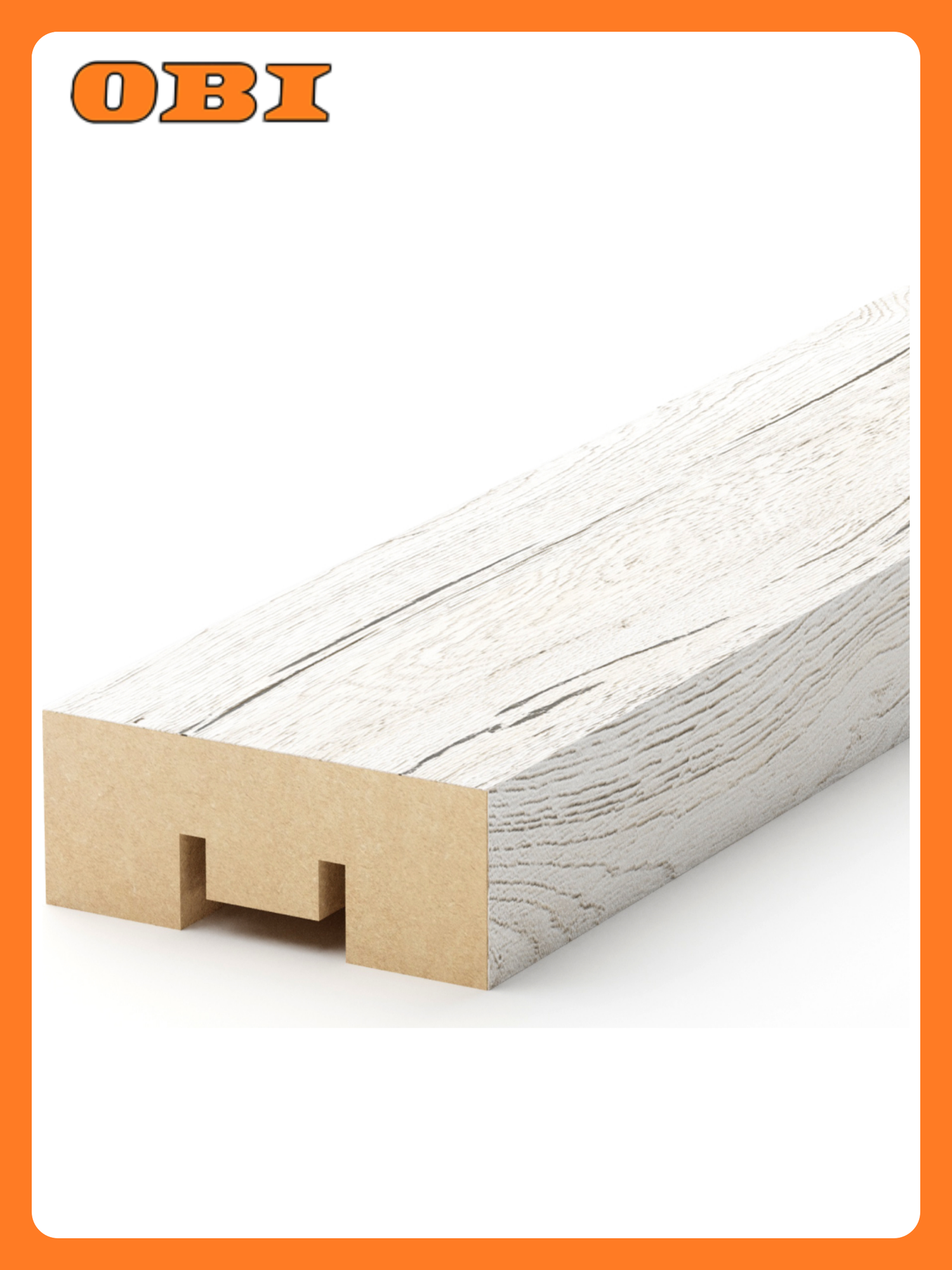 Интерьерная рейка МДФ STELLA Бриона сан белая 16 мм 1 шт