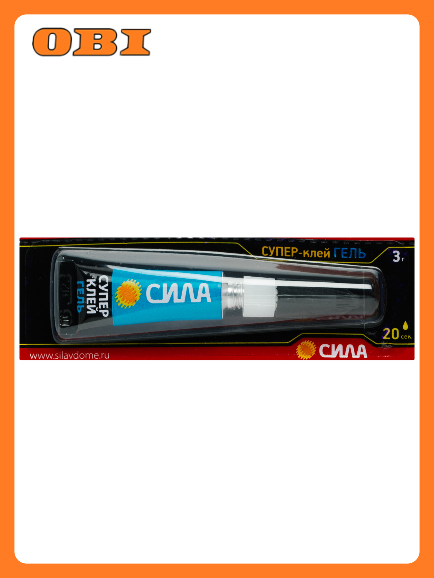 Клей Сила SGBL12-3, гель, бесцветный, для внутренних и наружных работ, 3 г