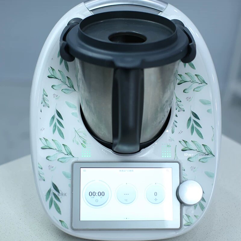Наклейка для Thermomix TM6 - Листья, Устойчивая к царапинам, Защита кухонной техники для приготовления пищи