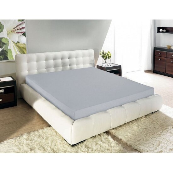 Простынь на резинке Guten Morgen трикотажная 140х200, 125 г/м2, серый