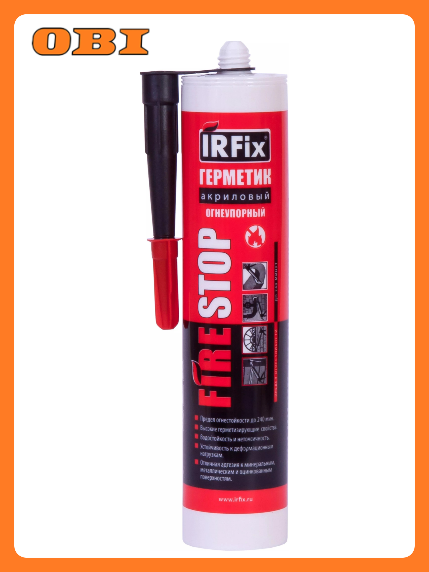Герметик IRFIX FIRESTOP акриловый огнеупорный 310МЛ