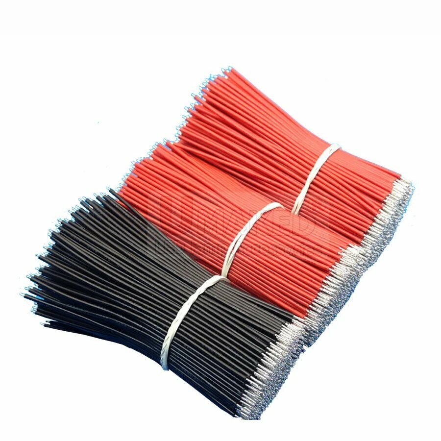 Кабели для пайки Fly 50 шт, 8 см, медные проводники черный, 26 AWG