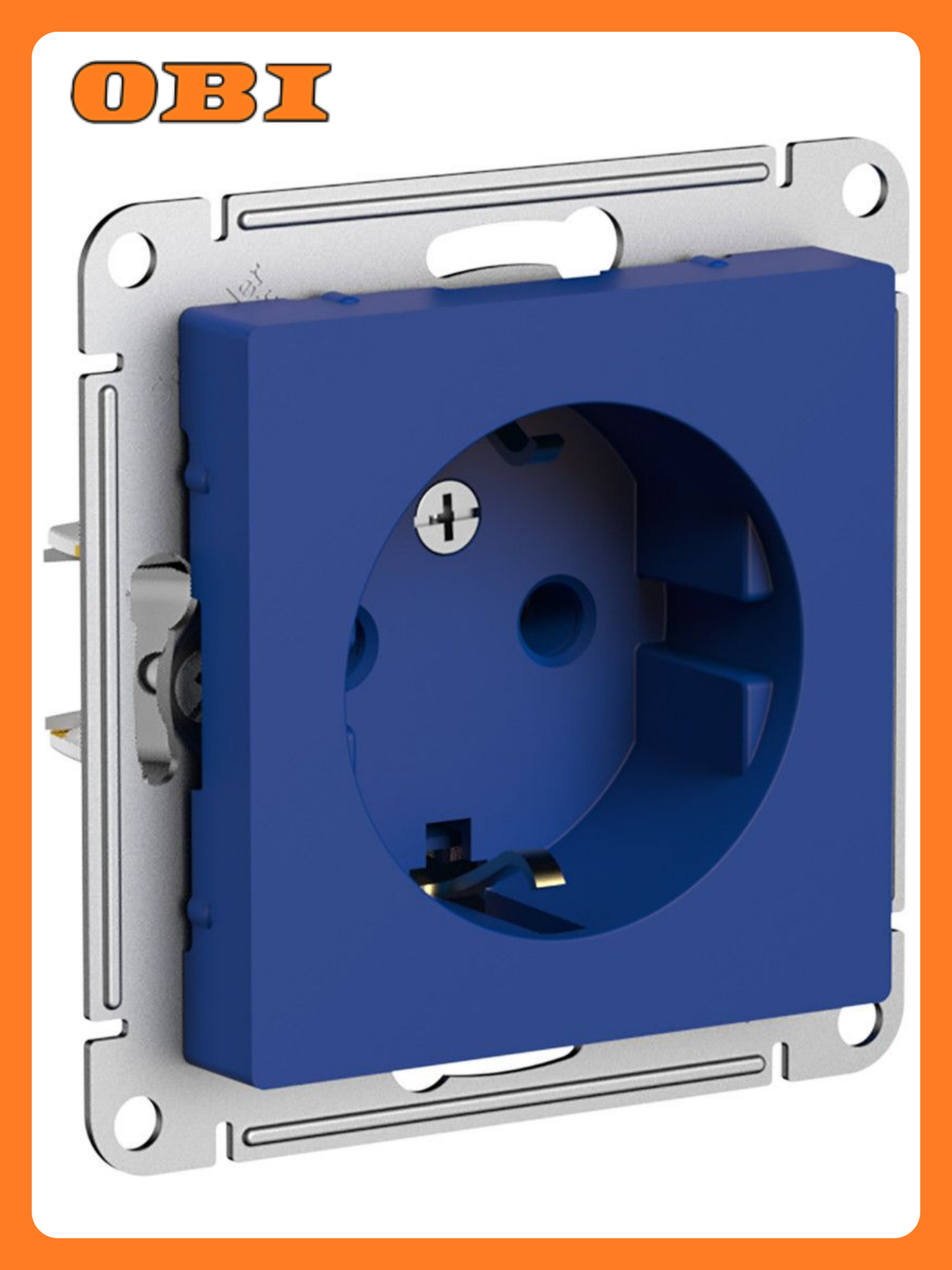 Розетка электрическая 1 пост Systeme Electric Atlas Design аквамарин 1712722