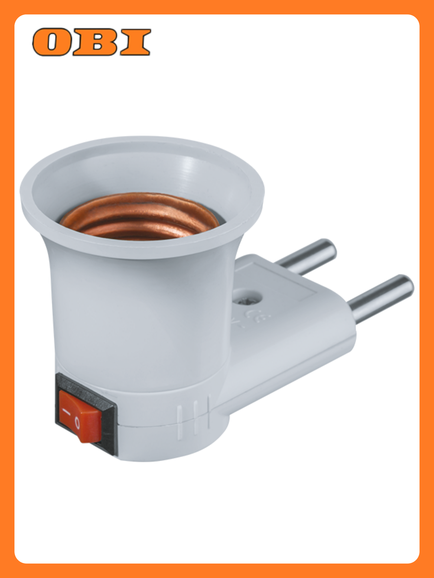 Переходник электрический Navigator, с розетки на E27, белый, 1 шт