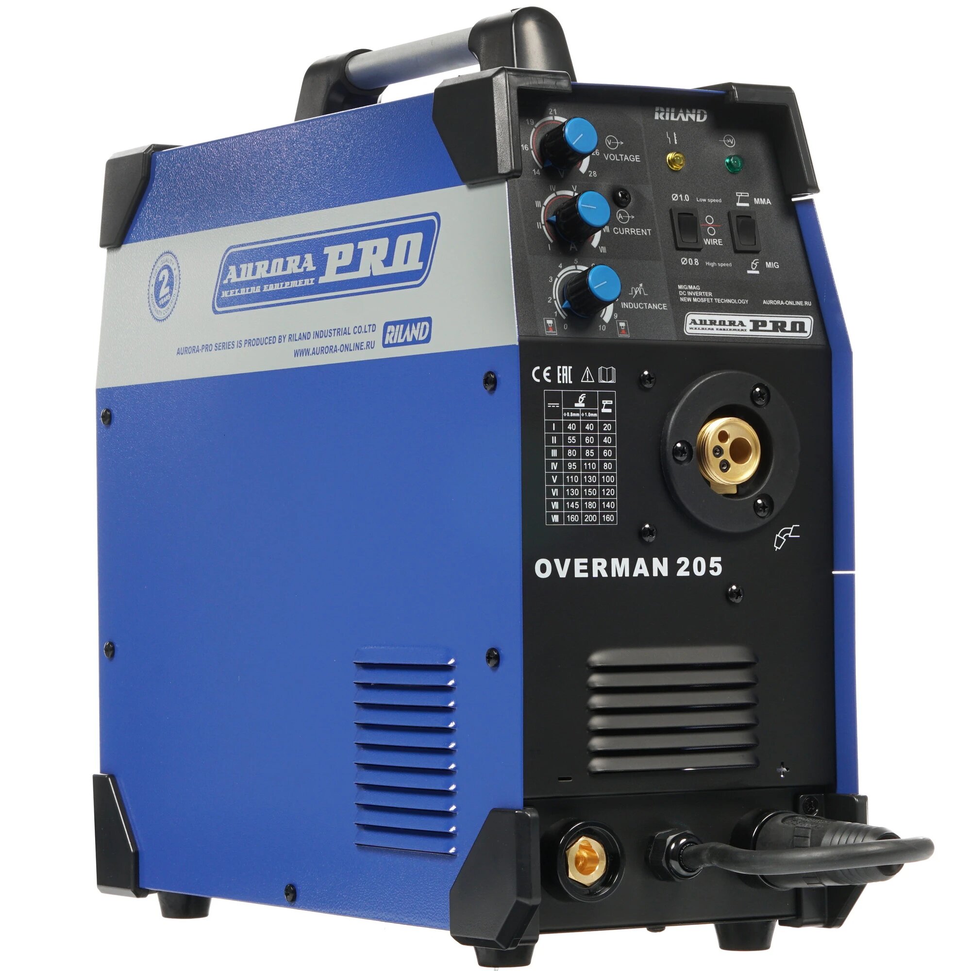 Сварочный аппарат Aurora OVERMAN 205, синий/черный, инвертор