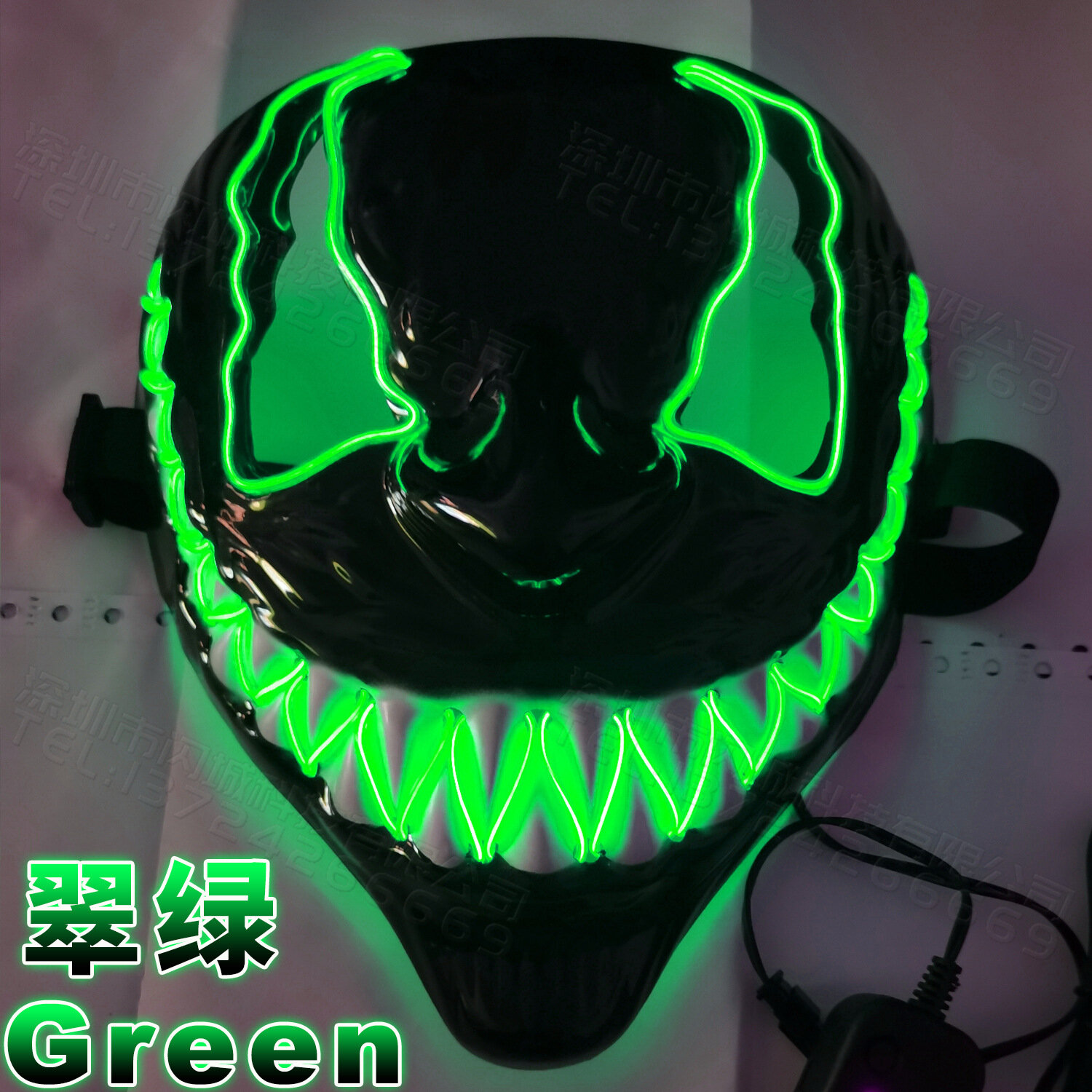 Маска ужасов на Хэллоуин с эффектом свечения яда, забавная полнолицевая маска-реквизит, маска со светодиодной подсветкой в стиле кинофильма.