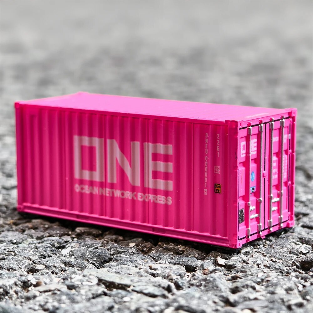 Грузовой контейнер 20 футов HO масштаб 1:87 Розовый, ONE