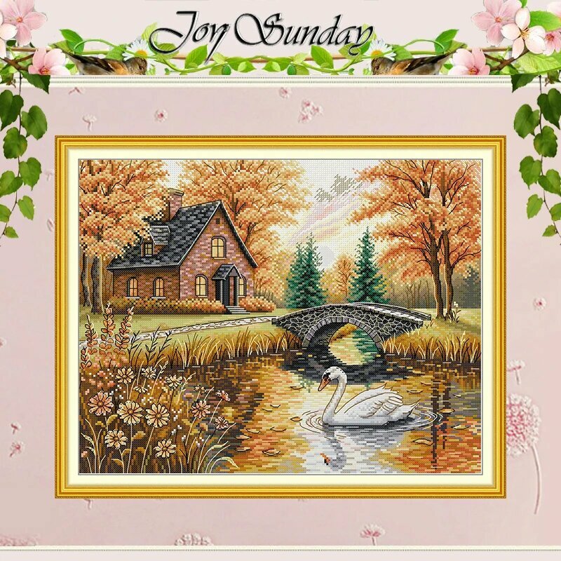 Набор для вышивки крестом Joy Sunday Букет пионов 16CT HD printed