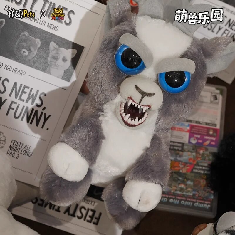 Feisty Pets Cute Beast Paradise Средний Размер Серый, e