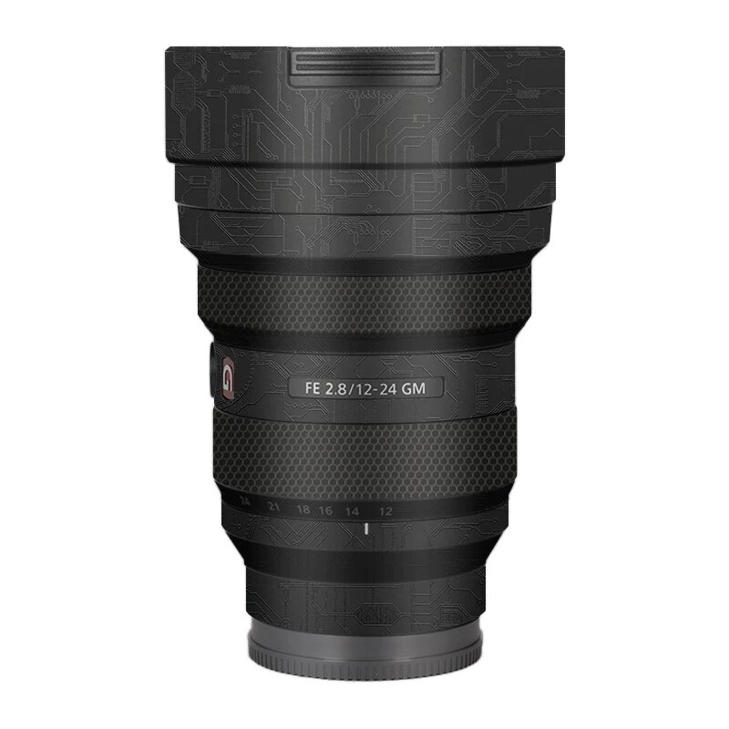 Крышка объектива Sony FE 12-24mm F2.8 GM с черным рисунком цепи - защита из карбонового волокна