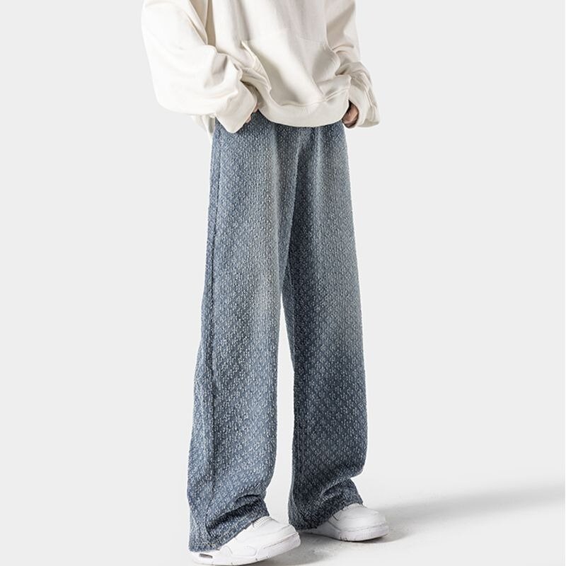 JYL Джинсы Мужские Гонконгские С Надписью Хип-Хоп Стильные Деним, Размер_3XL