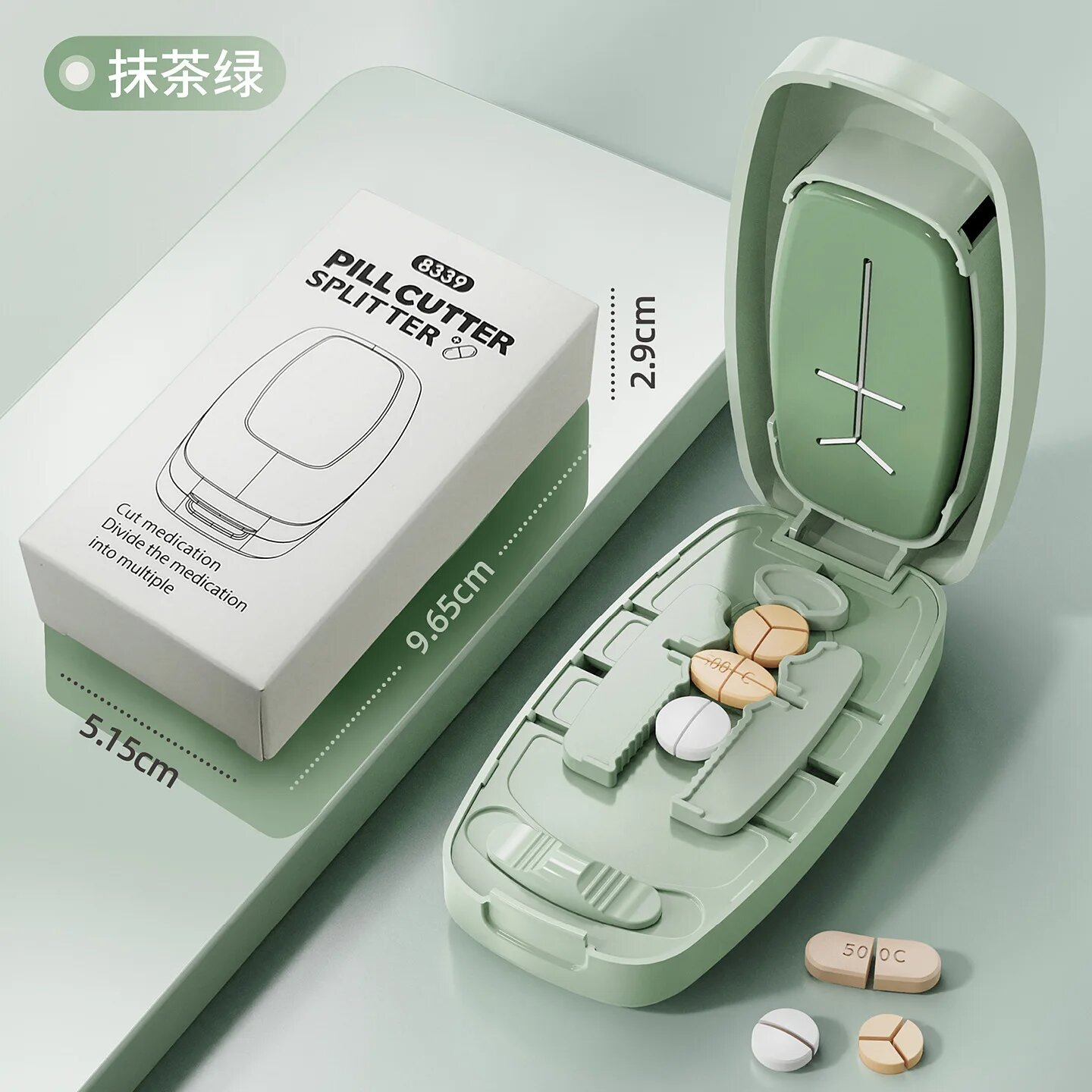 Разделитель таблеток Pill Cutter Splitter, зеленый