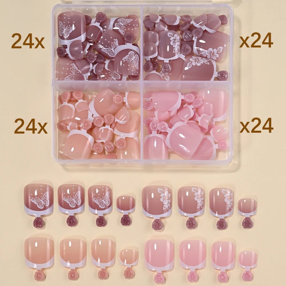 Накладные ногти розовый/красный/черный, 96 шт. Style1-96pcs