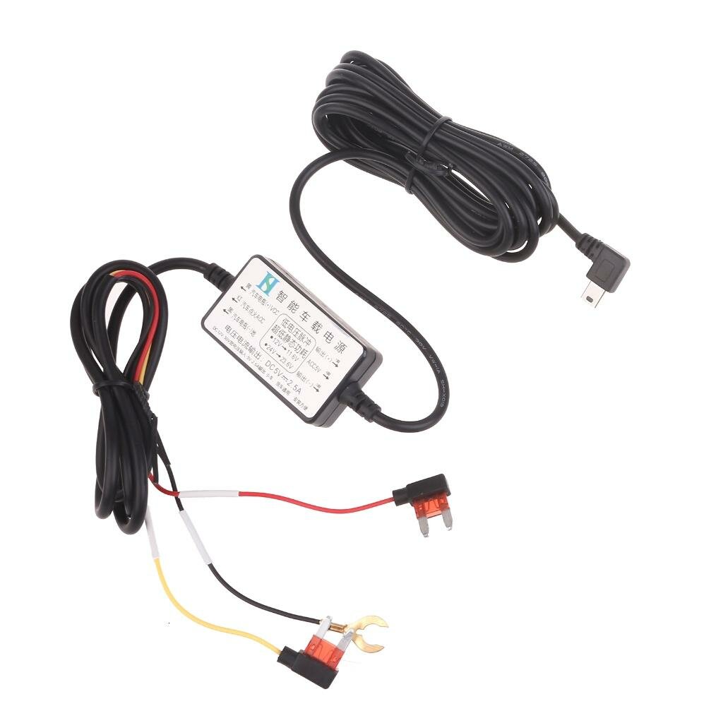 Кабель Mini USB для авторегистратора 12V~30V в 5V 2.5A