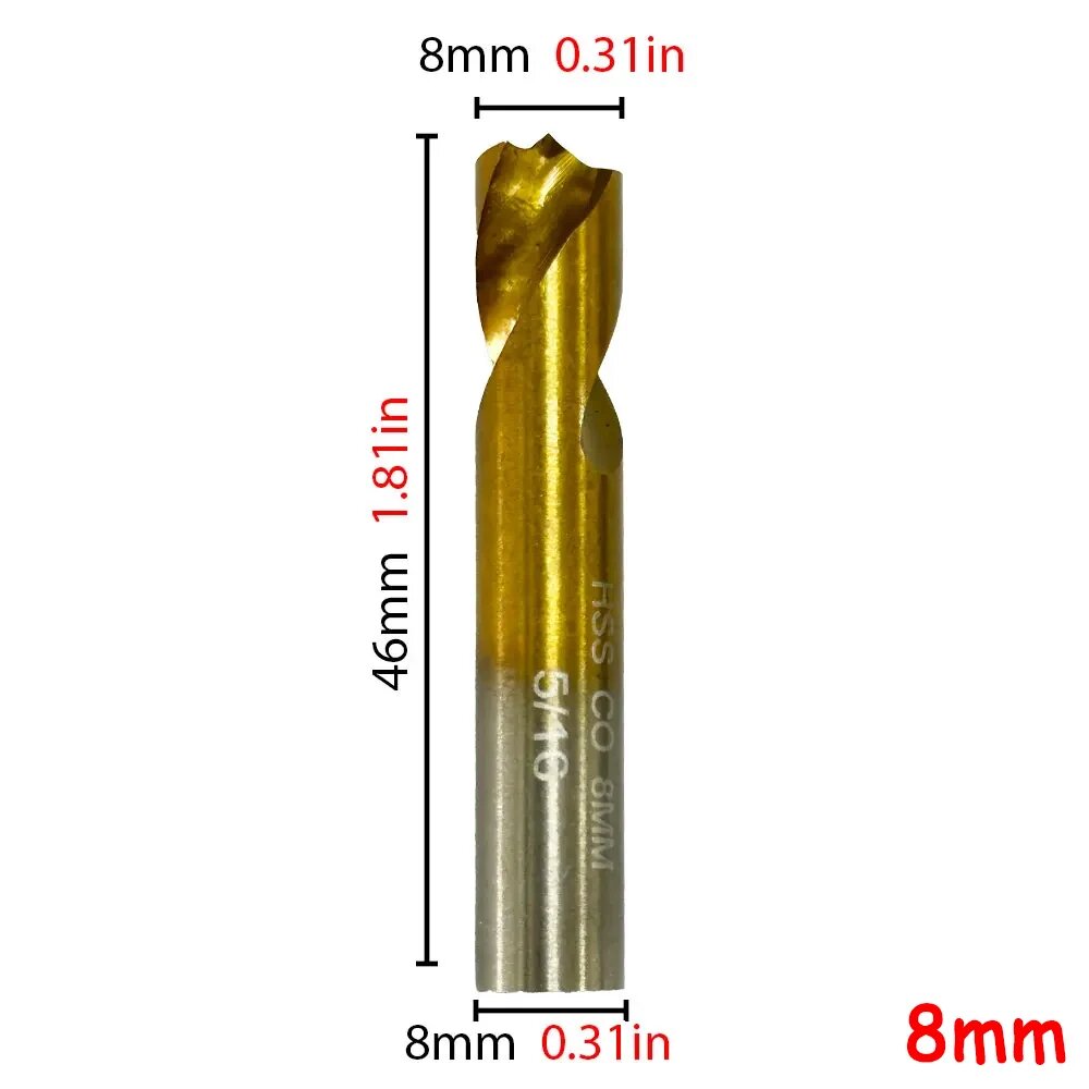 6,5-10 мм кобальтовое сверло для точечной сварки, сверло из быстрорежущей стали, сварочное сверло для точечной резки, инструмент для удаления автомобильного листового металла, точки сварки