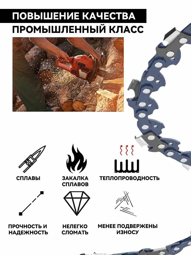 Цепь для пилы 238 мм, шаг 1/4" 45 зв. 3 шт.