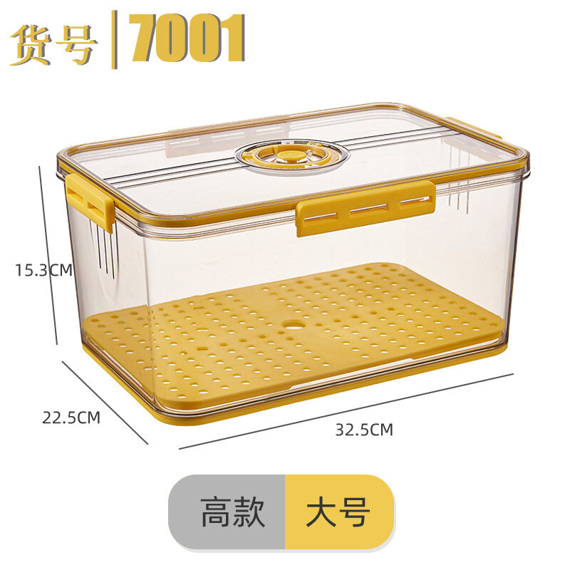 Контейнер для хранения в холодильнике, пластиковый органайзер для кухни, таймер, замораживание, герметичный, белый, прозрачный, для овощей и фруктов, контейнер для сохранения свежести