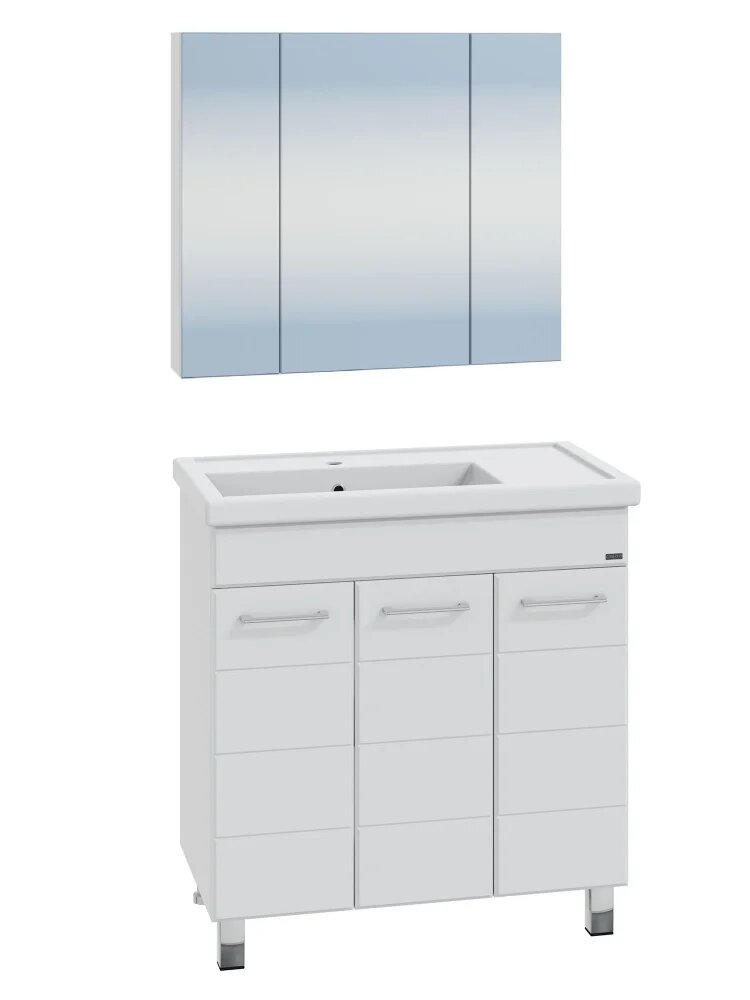 Мебель для ванной комнаты СаНта Омега 80 напольная, 3 дверцы