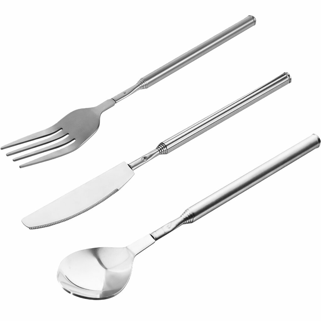 Travel Expandable Cutlery Set Stainless Steel Outdoor Retractable Utensils